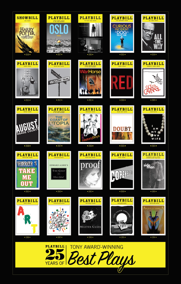 Playbill 25 Years of Tony Award-Winning Best Plays Poster