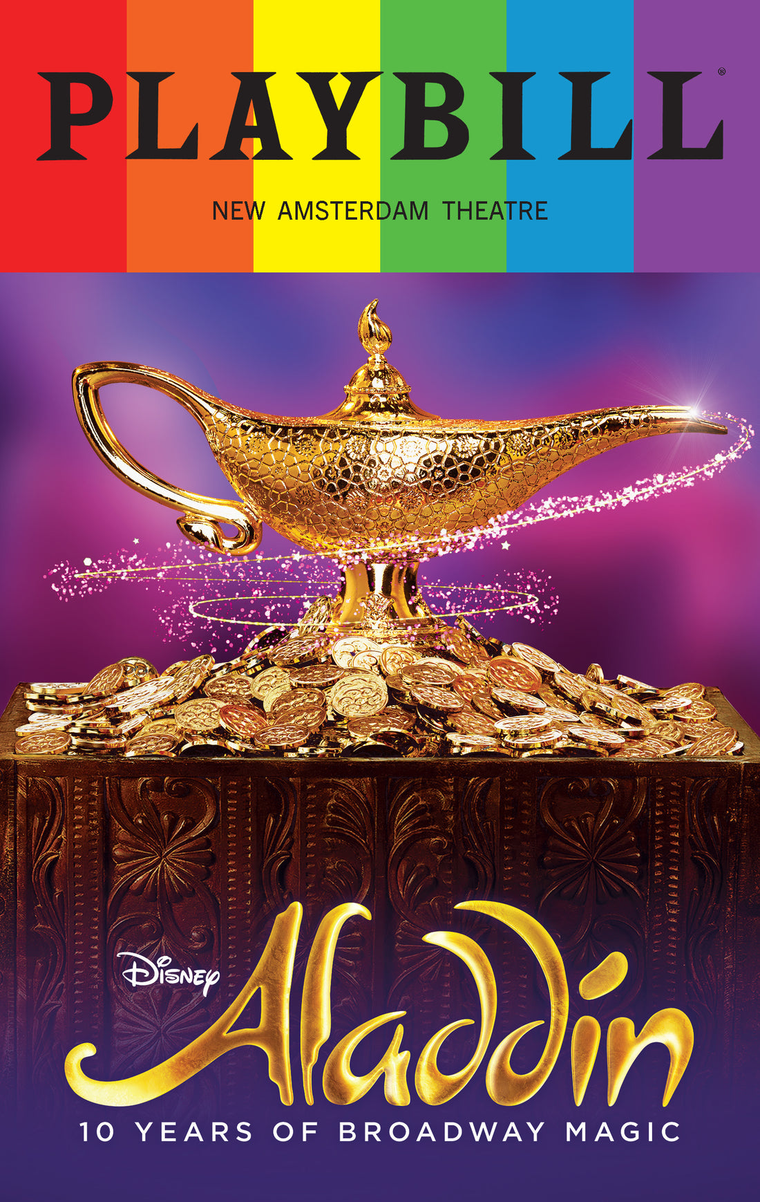 Aladdin Playbill with Limited Edition 2024 Rainbow Pride Logo