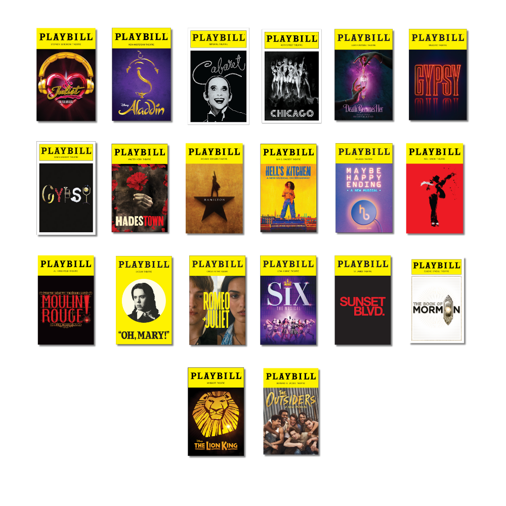 Now on Broadway Sticker Pack of Playbill Covers