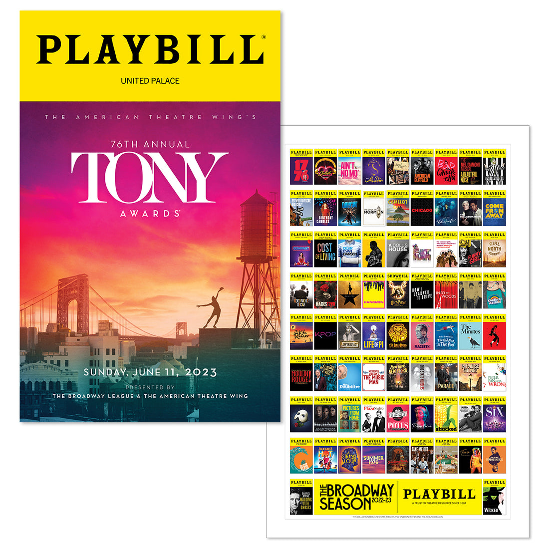 PLAYBILL TONY AWARDS PLAYBILL & SEASON POSTER COMBO
