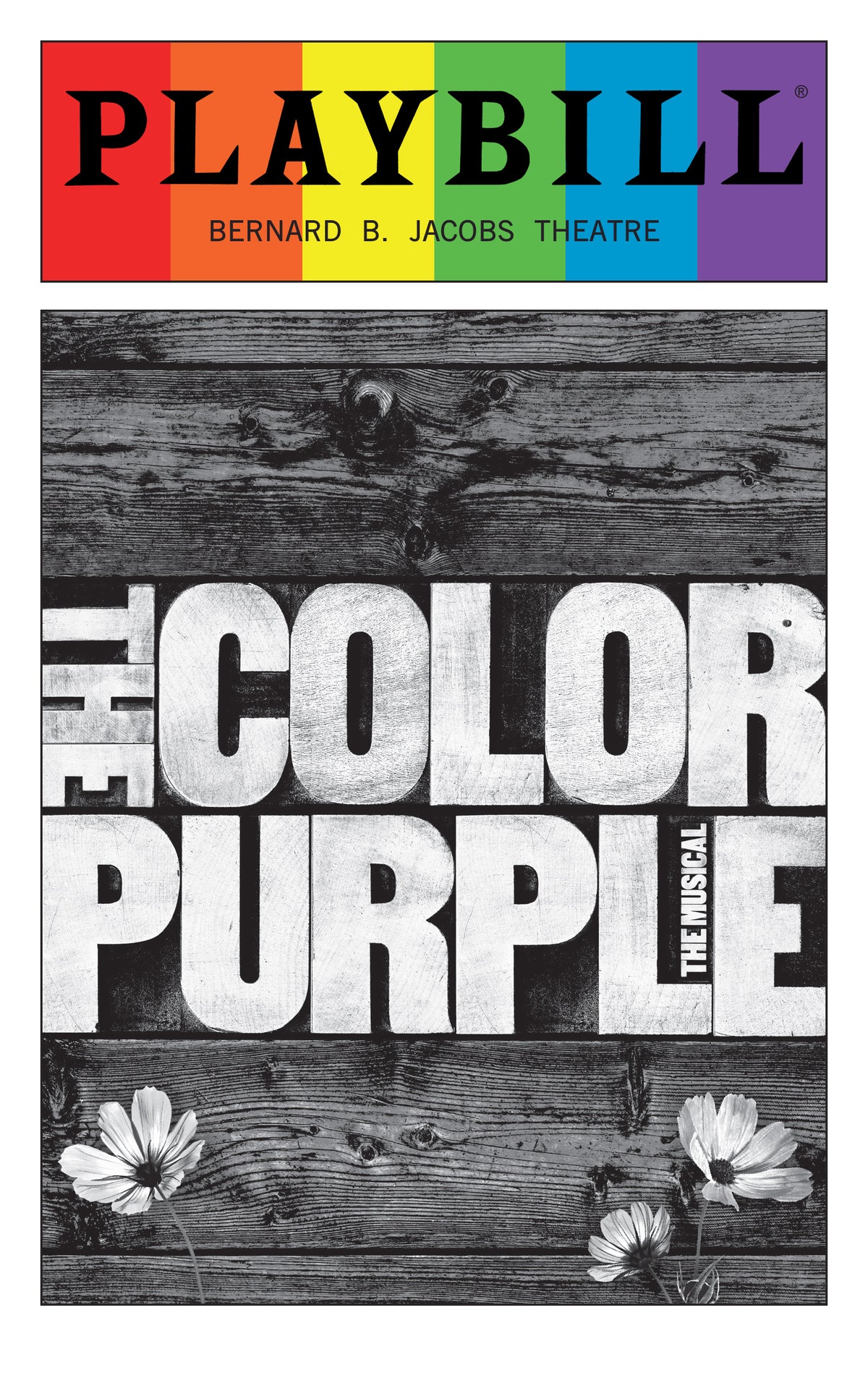 The Color Purple - June 2016 Playbill with Rainbow Pride Logo